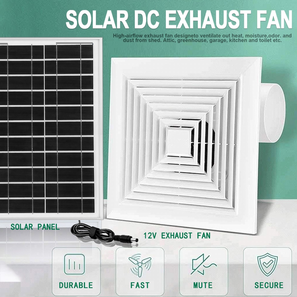 Solar 12V exhaust, household kitchen, bedroom, gypsum ceiling ...