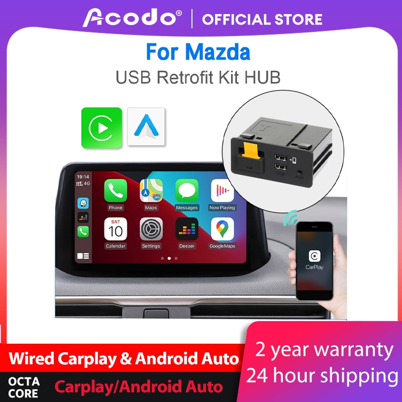 Acodo New Upgrade Apple CarPlay Android Auto USB Hub Adapter for Mazda ...