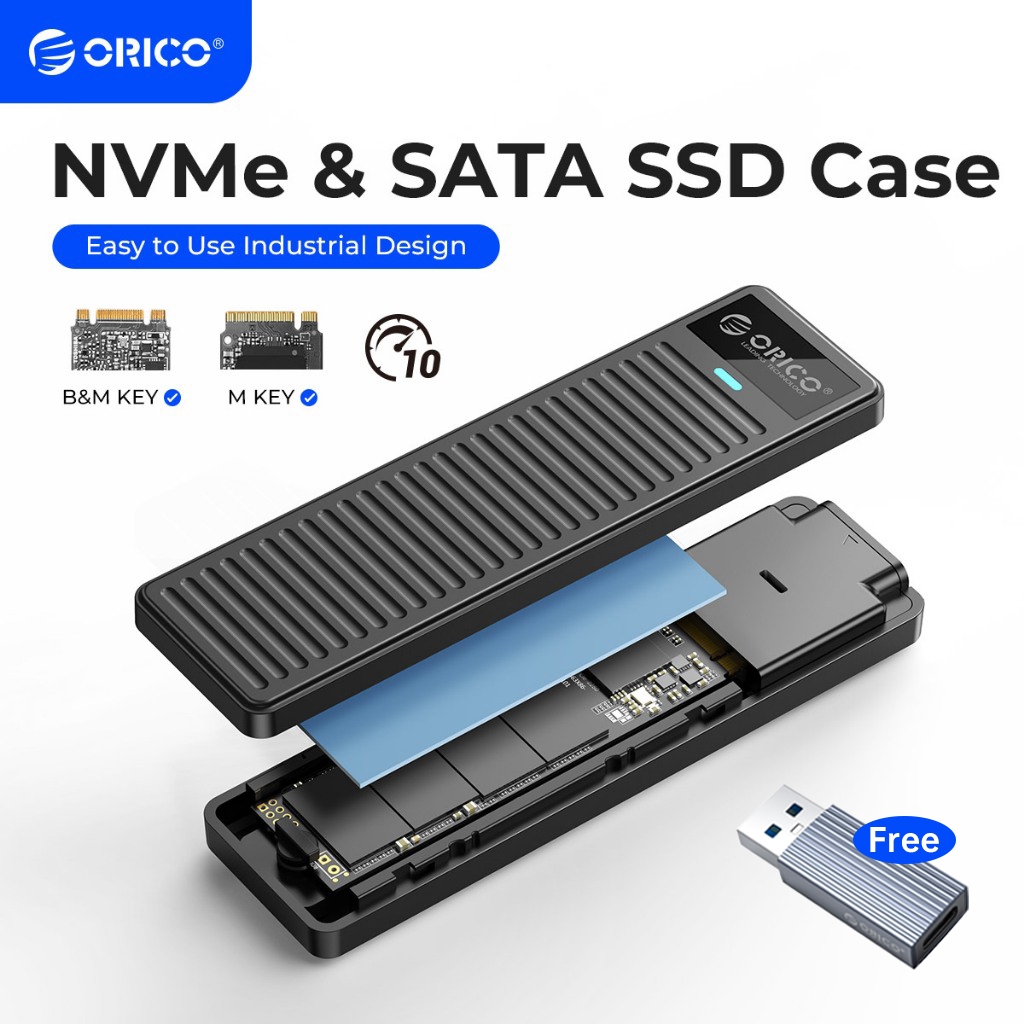 ORICO M.2 NVMe&SATA Enclosure 10Gbps USB3.2 Gen2 M.2 SSD Case NVMe Box ...