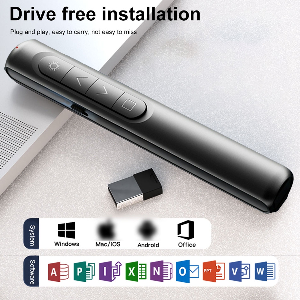2.4GHz Wireless Flip Pen PPT Presenter Remote Slide Clicker for Powerpoint Presentation Pointer ...