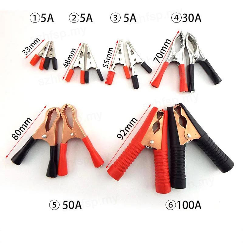 1 Pair 5A 30A 50A 100A Alligator Clips Probe Crocodile Clip Clamps ...