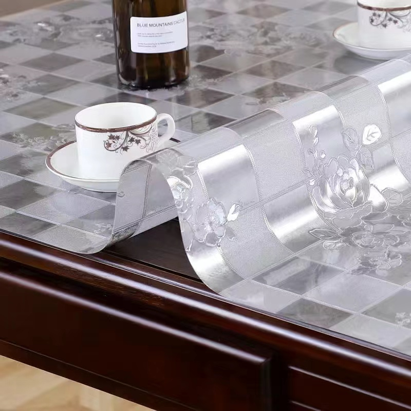 1.5mm thick plastic clear table cover lapik meja plastik transparent ...