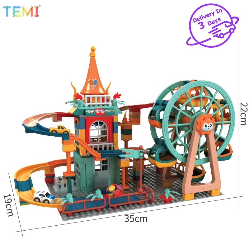 ⭐Shipping from Malaysia⭐TEMI 266/268/290 PCS Marble Race Run Building Blocks Architecture Castle ...