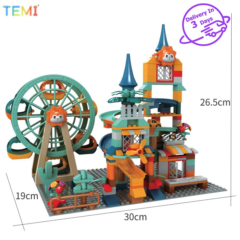 ⭐Shipping from Malaysia⭐TEMI 266/268/290 PCS Marble Race Run Building Blocks Architecture Castle ...