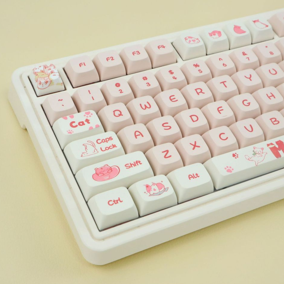 ZIFRIEND Peachy cat 133 Key XDA Profile PBT Keycaps Set Mechanical ...