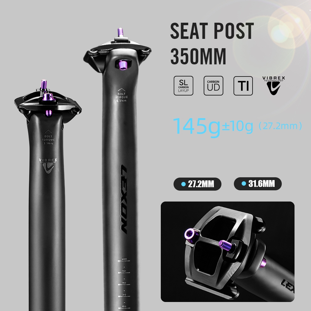 LEXON Ultralight 145g/155g Bicycle Seatpost Carbon 27.2/31.6mm Two Sizes MTB/Gravel/Road Bike ...