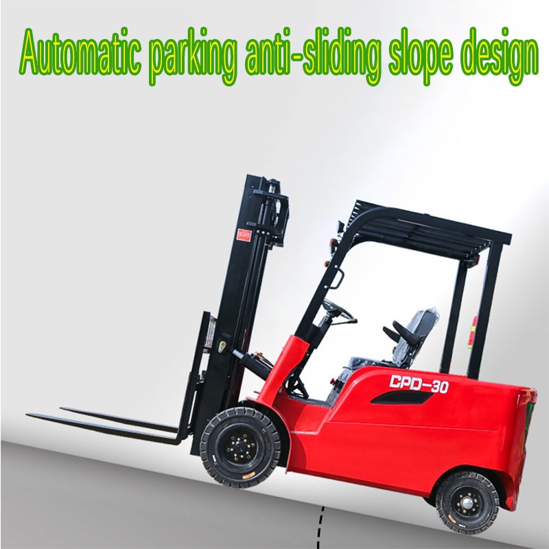 New energy electric forklift truck 2 tons 1 ton small hydraulic lift four-wheeled loading and ...
