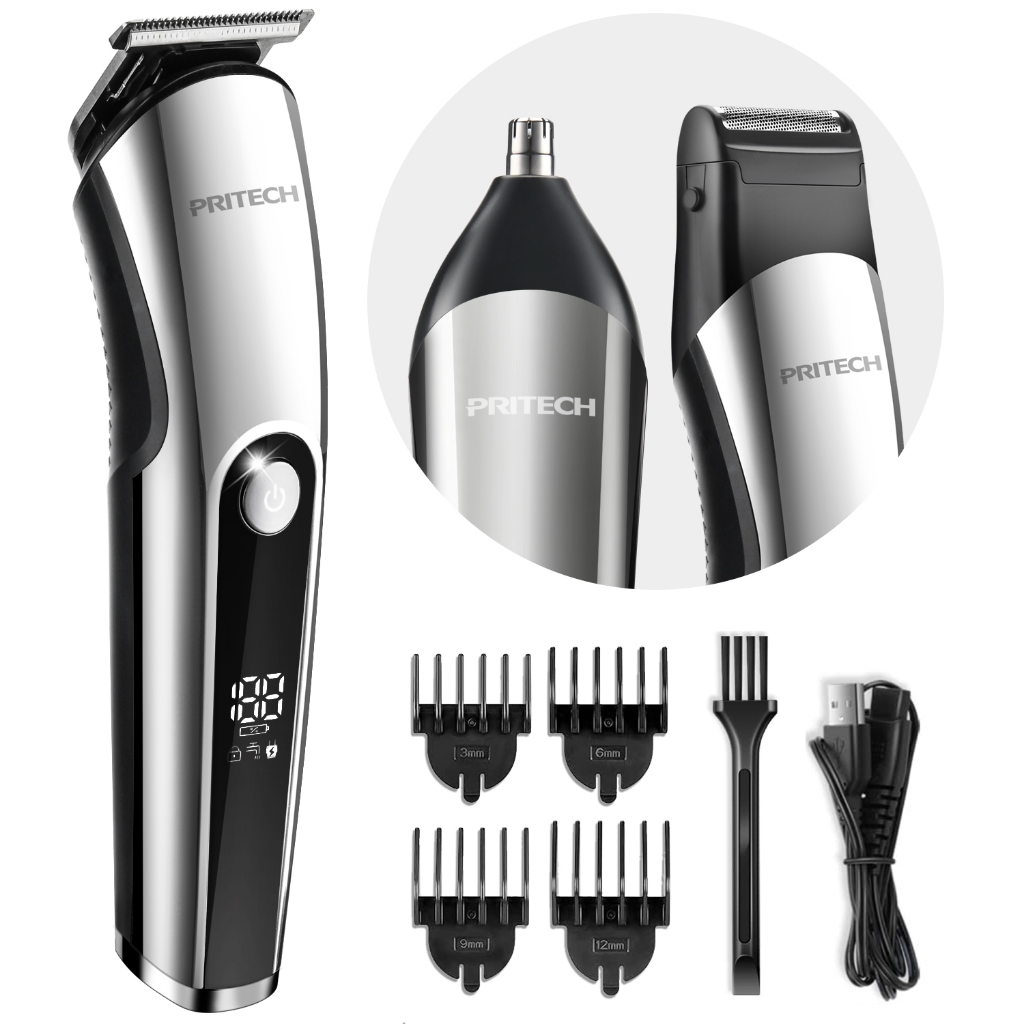 PRITECH Multifunctional Beard Trimmer for Men 3 IN 1 Hair Clipper for ...