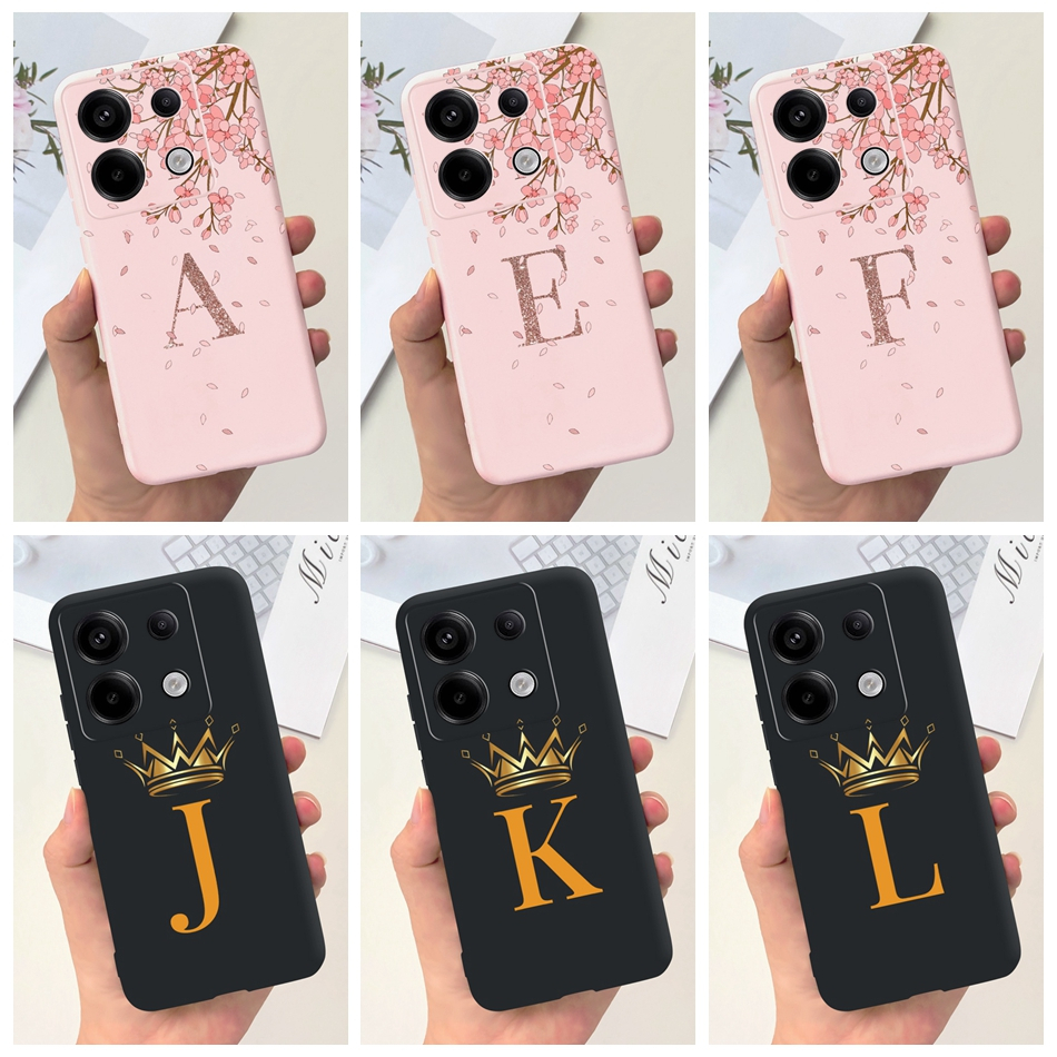 Xiaomi Redmi Note 13 Pro 2023 Fashion Crown Sakura Initial Letter Phone ...