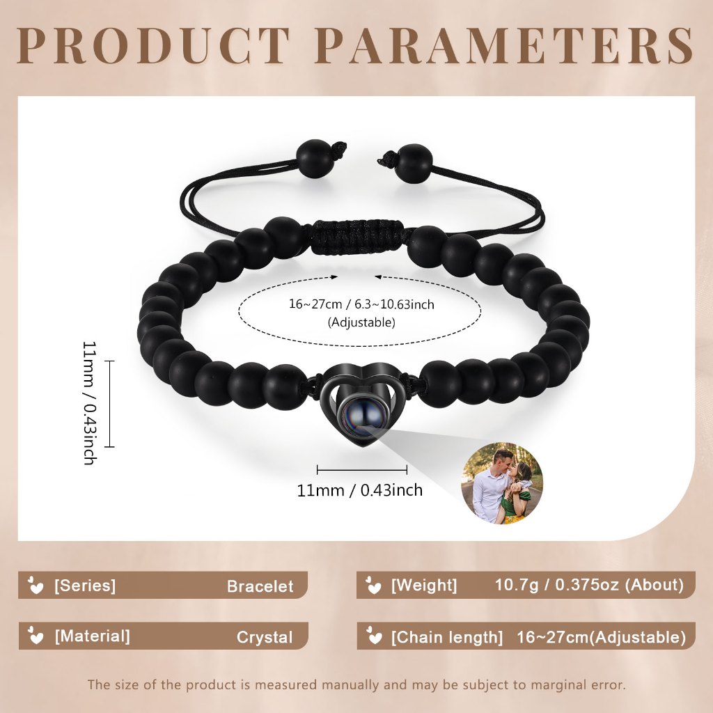 Free Custom Projection Bracelet for Men Fashion Adjustable Custom Photo ...