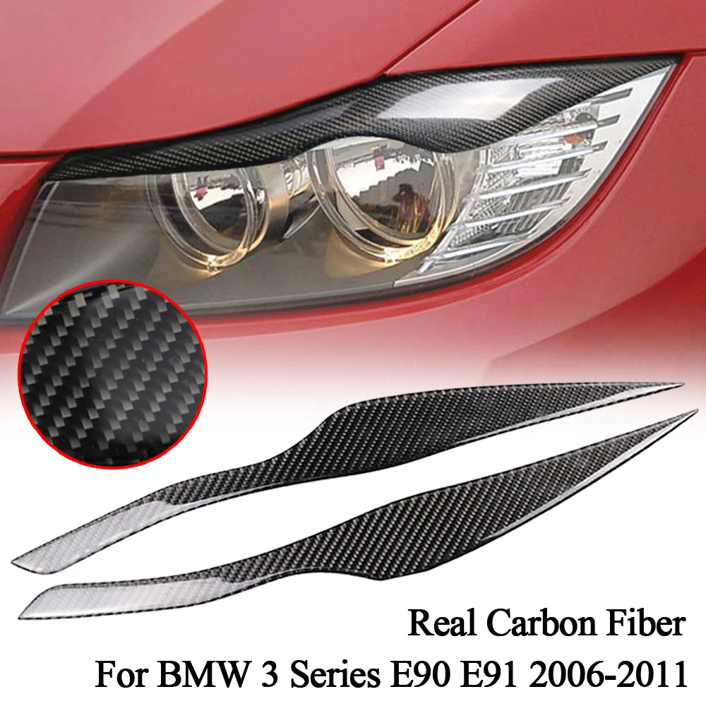 Bmw 3 Series E90 E92 2006-2011 Genuine Carbon Fiber Headlight Lampshade ...