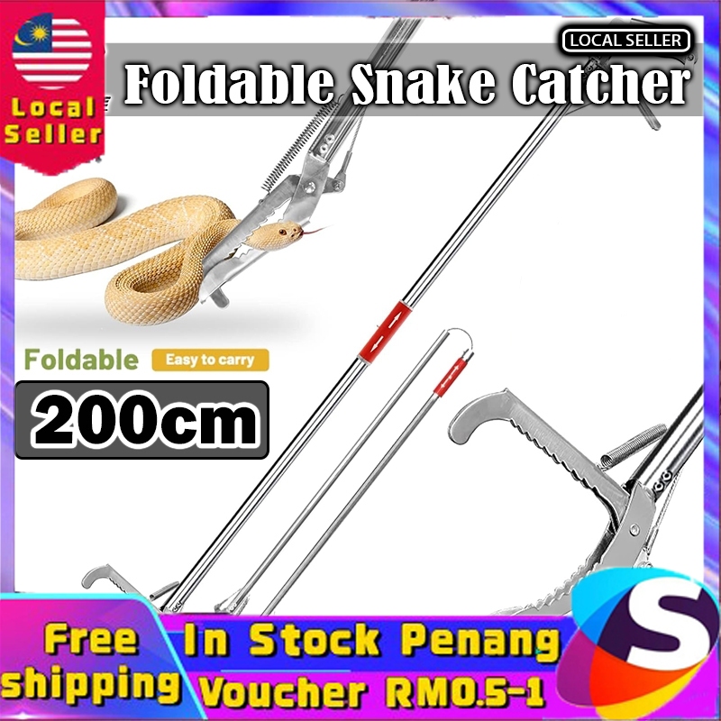 2 Meter Long Handle Snake Catcher Snake Stick Catcher Foldable Snake ...
