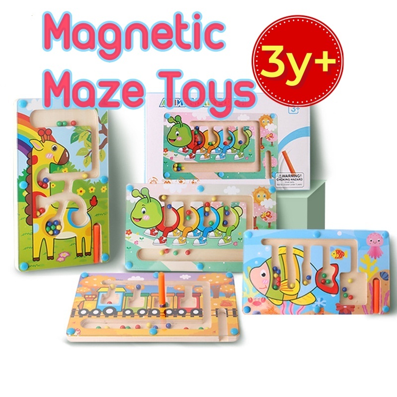 Wooden Magnetic Maze Toys for Kids 3+, Animal Interactive Puzzle Game ...