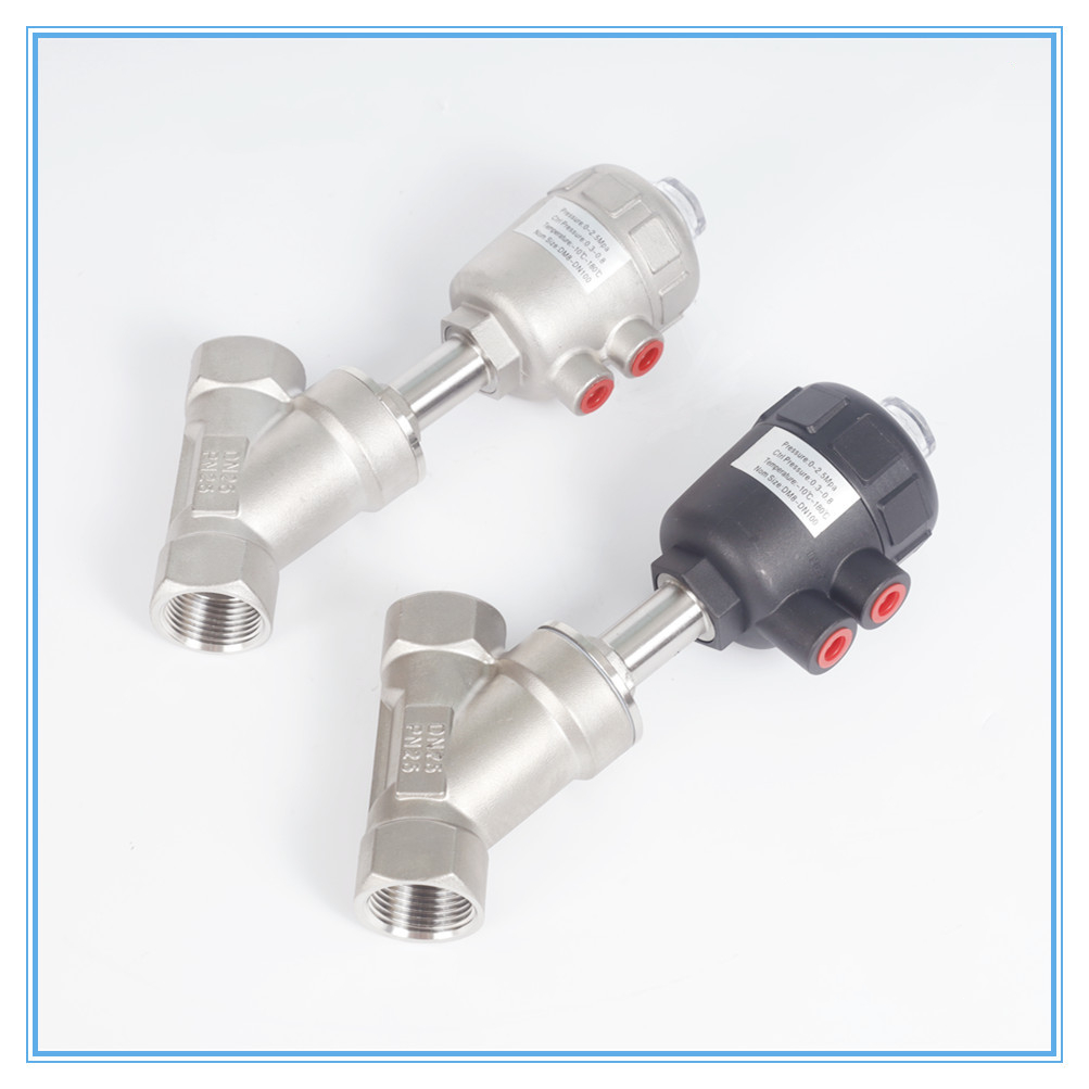 304 stainless steel pneumatic angle seat valve y-type large head steam high temperature cut-off ...