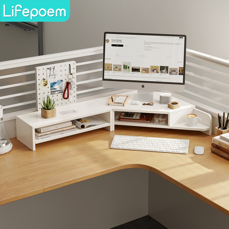 Monitor Shelf Desk Organizer Desktop Rack Shelf Keyboard Storage Screen ...