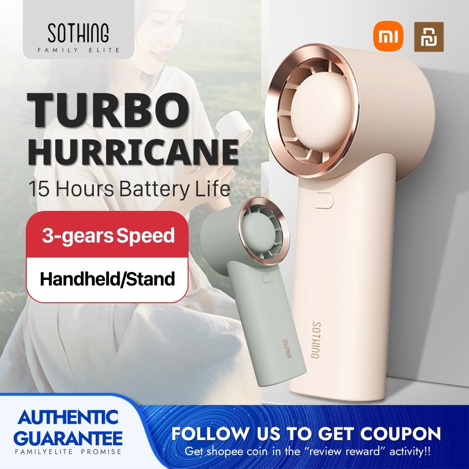 Xiaomi Youpin Sothing Turbine Handheld Fan Portable Mini Fan 3600mAh Battery 3 Levels of Speed ...