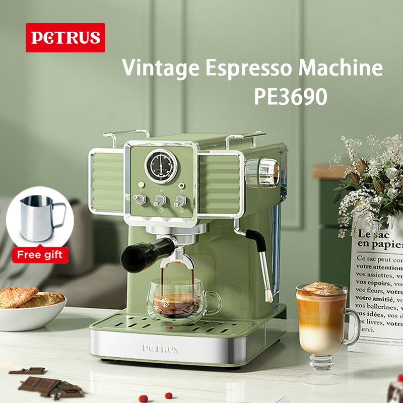 Petrus Espresso Coffee Maker Machine 1350W High Power Stainless Steel ...