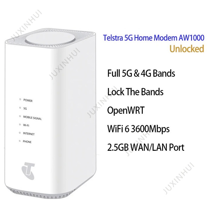 Arcadyan Telstra 5G Home Modem QWRT AW1000 X55 WiFi 6 AX3600 Lock Band ...