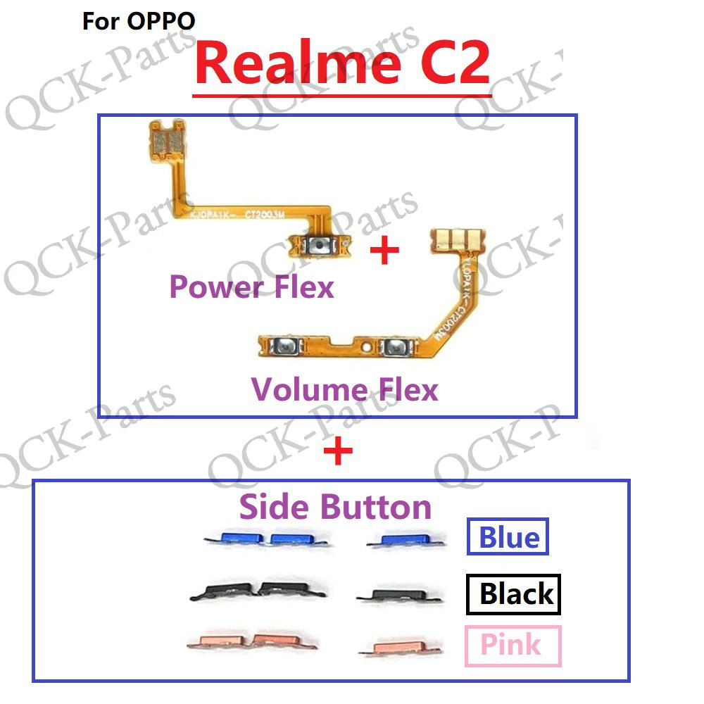 For OPPO Realme C2 New Switch Key Power On Off and Volume up down Side ...