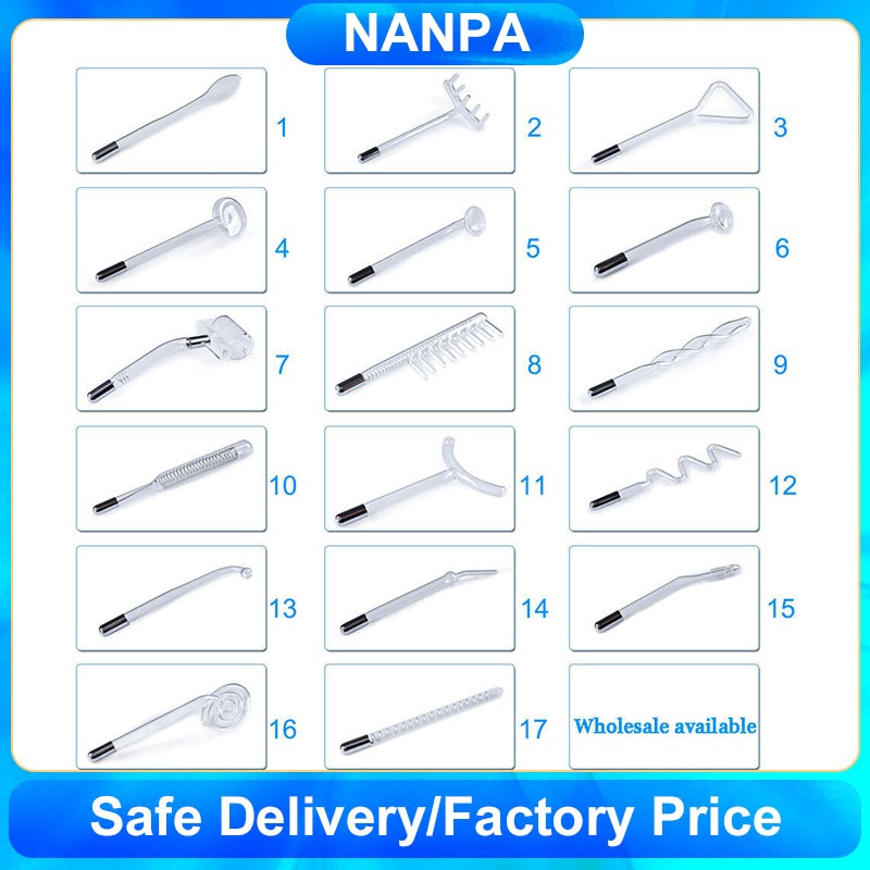 High Frequency Facial Wand Glass Tube Electrodes HF Replacement For ...