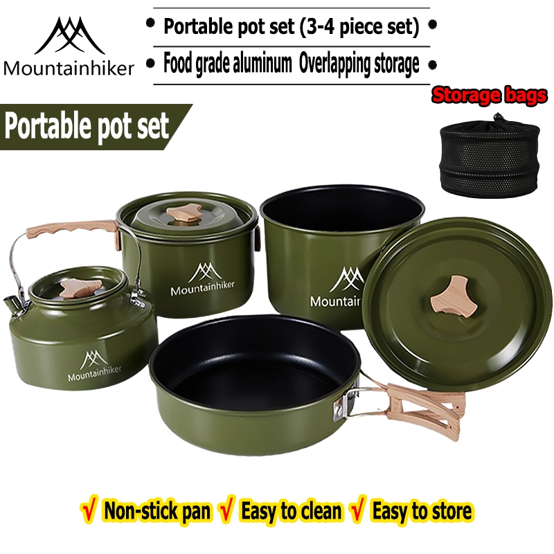 MOUNTAINHIKER 3pcs / 4pcs / Camping Cookware Set Cooking Set Pot Kettle ...