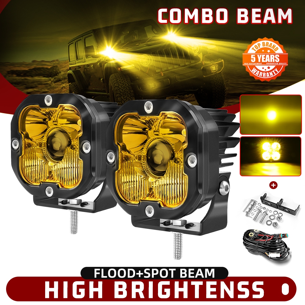 New 3 Inch Mini Led Work Light Bar 12D Square Spotlight Motorcycle ...
