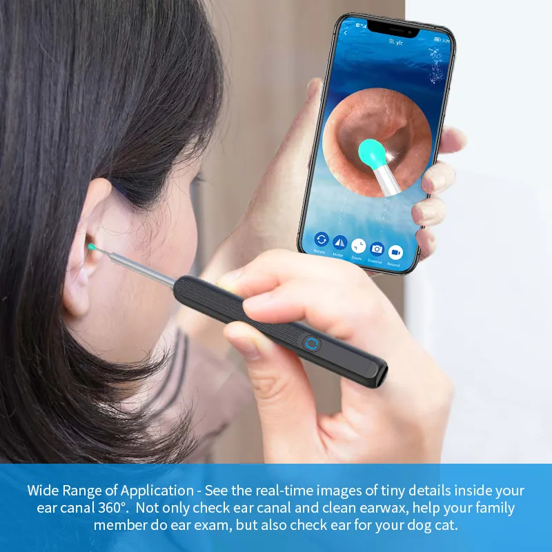 WiFi Wireless Ear Cleaner with Camera Visual Otoscope Kit Ear Wax ...