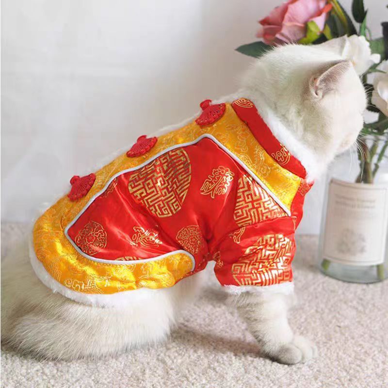 🏮🧧Pets CNY Cloth Chinese Retro Pet New Year Costumes Dog New Year ...
