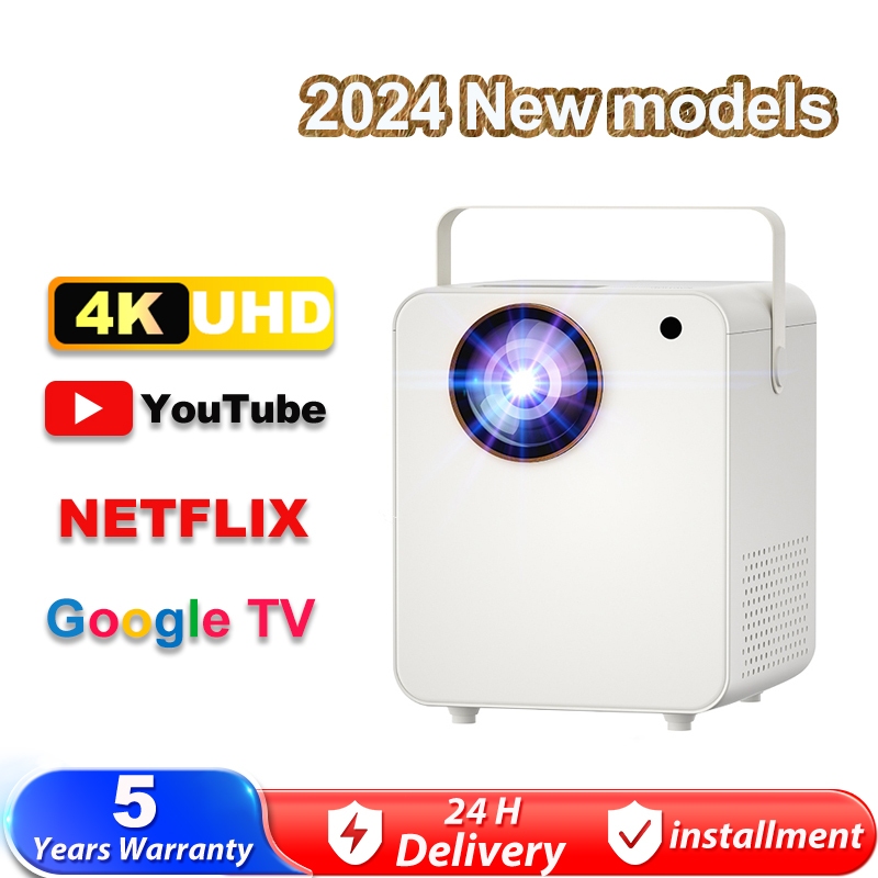 Android Projector 4K UHD Bluetooth Smart Projector 1080P HDR Mini ...