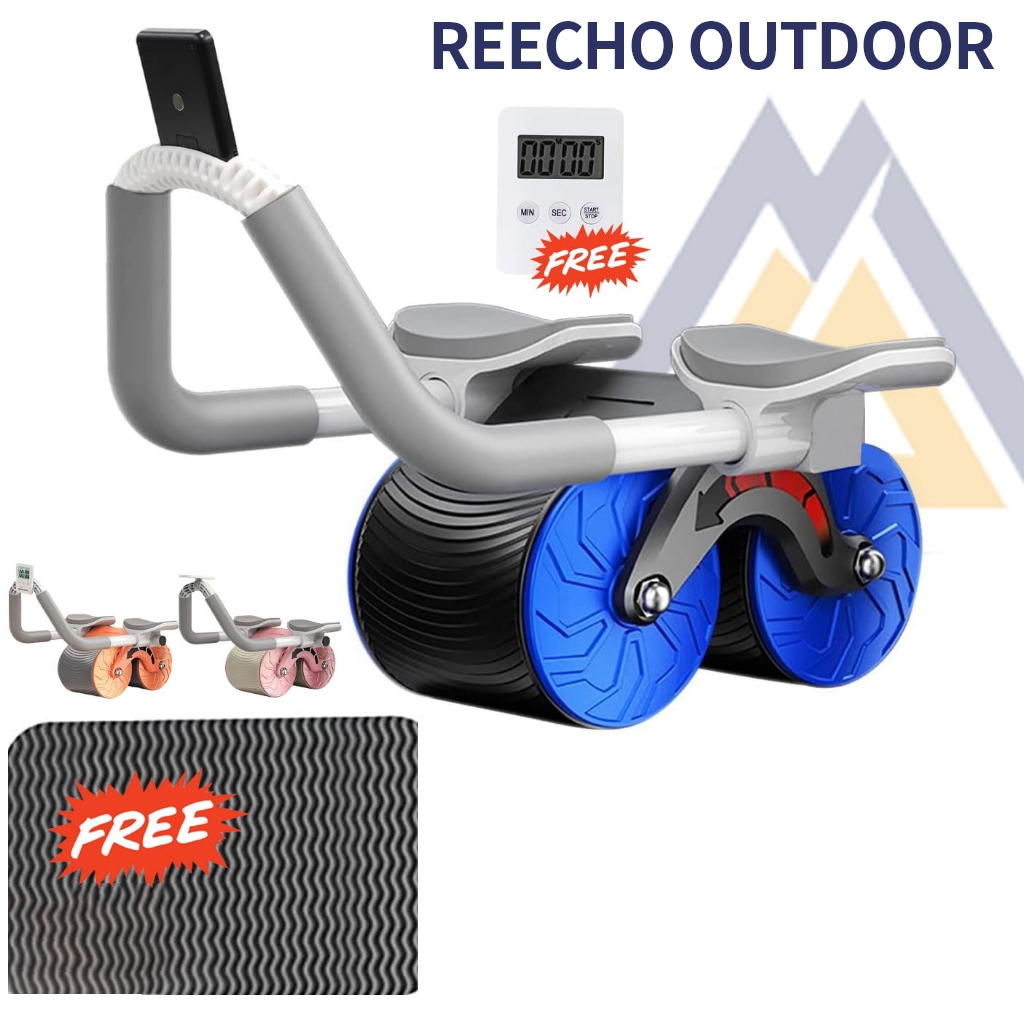 【REECHO OUTDOOR】Roda Perut dengan Sokongan Siku, Roda Kekuatan Abdomen ...