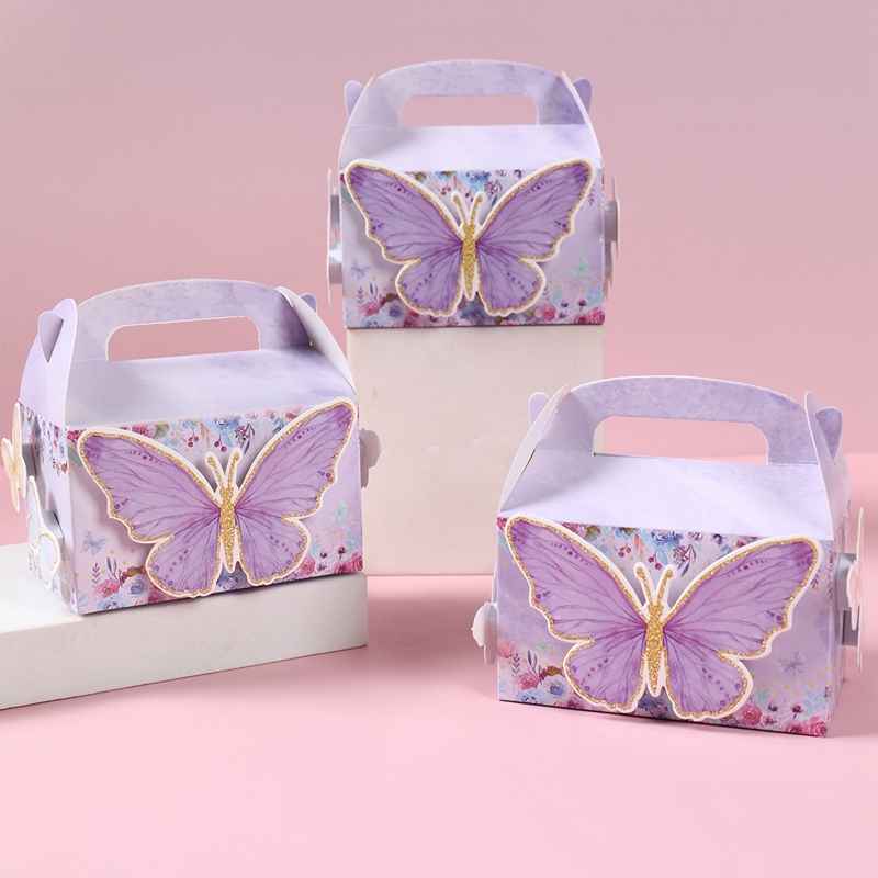 4pcs Butterfly DIY Boxes with Stickers Kids Favor Butterfly Bithday ...