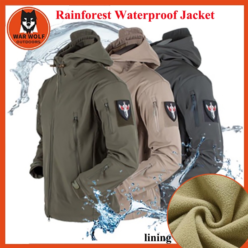 Men's Shark skin Waterproof Jacket Motor Jaket Lelaki Rider windproof ...