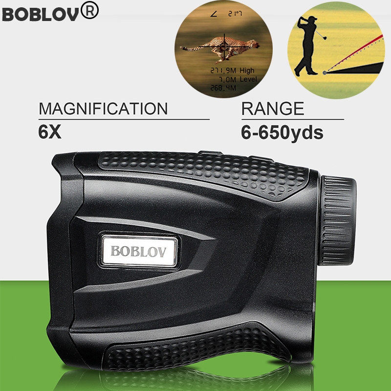 BOBLOV 3M02 Slope Distance 600M Rangefinder 6.5X Magnification Range Finder Golf Flag-locking ...