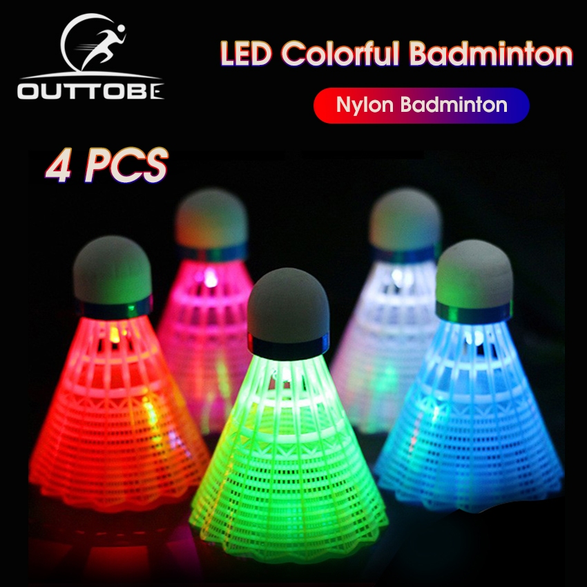 Outtobe 4PCS LED Light Badminton Luminous Shuttlecocks Badminton Ball ...