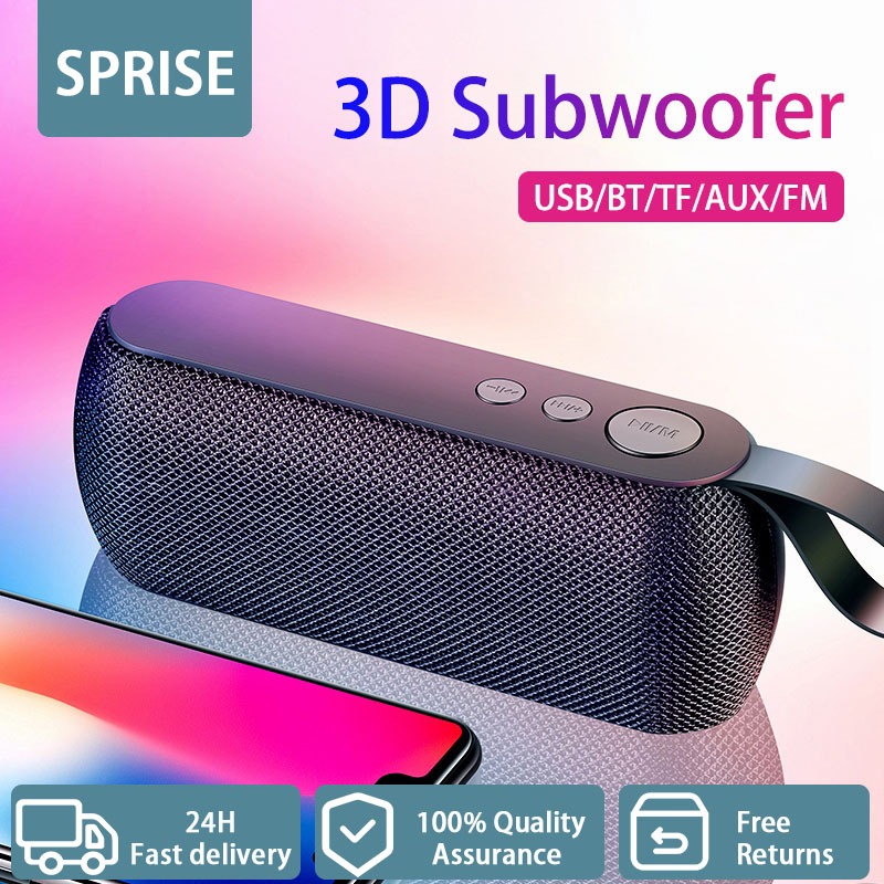 SPRISE Bass Stereo Portable Bluetooth Speaker Wireless Mini, Louder ...