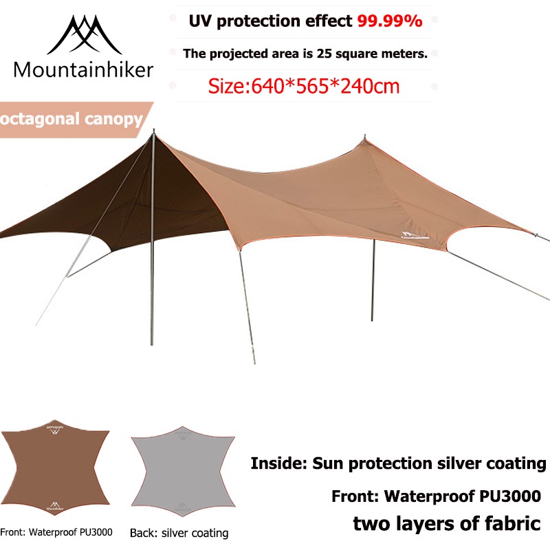 MOUNTAINHIKER Muya Canopy/Canopy/Tarp (15 Persons) Silver Plated ...