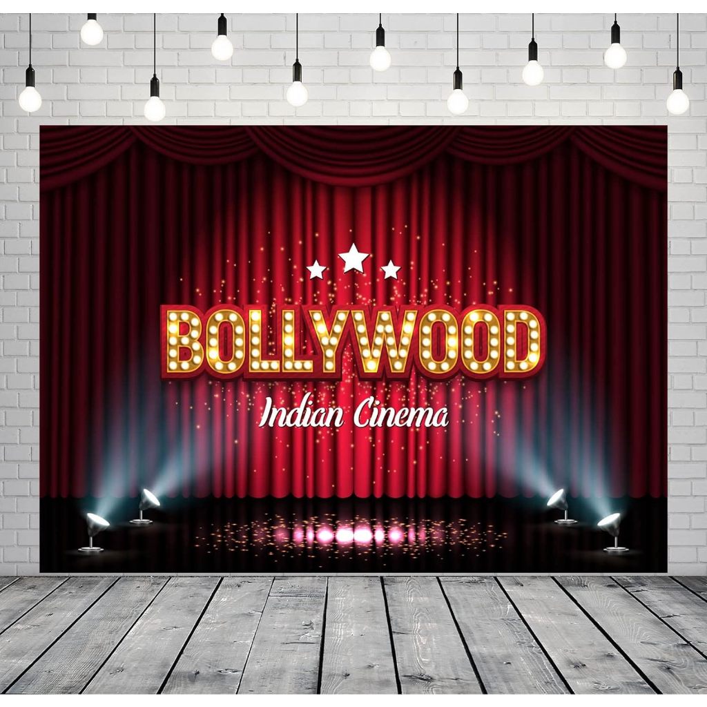 7x5ft Bollywood Backdrop for Photography Indian Cinema Movie Theme Red ...