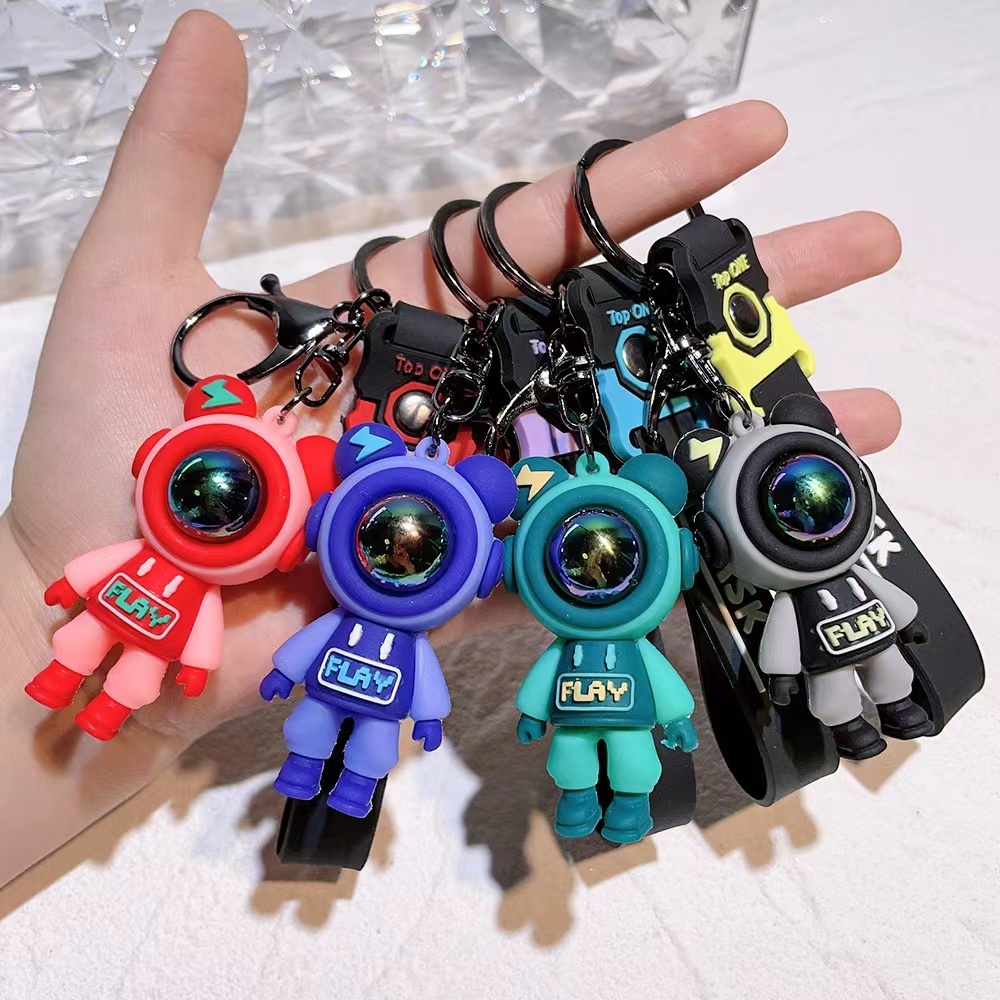 Lightning Bear Keychain Couple Doll Pendant Astronaut Astronaut Car ...