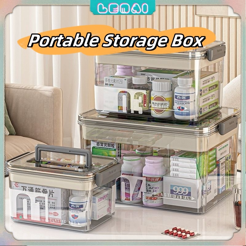 Portable Transparent Storage Box Multi-sized Cabinet Dust-proof ...