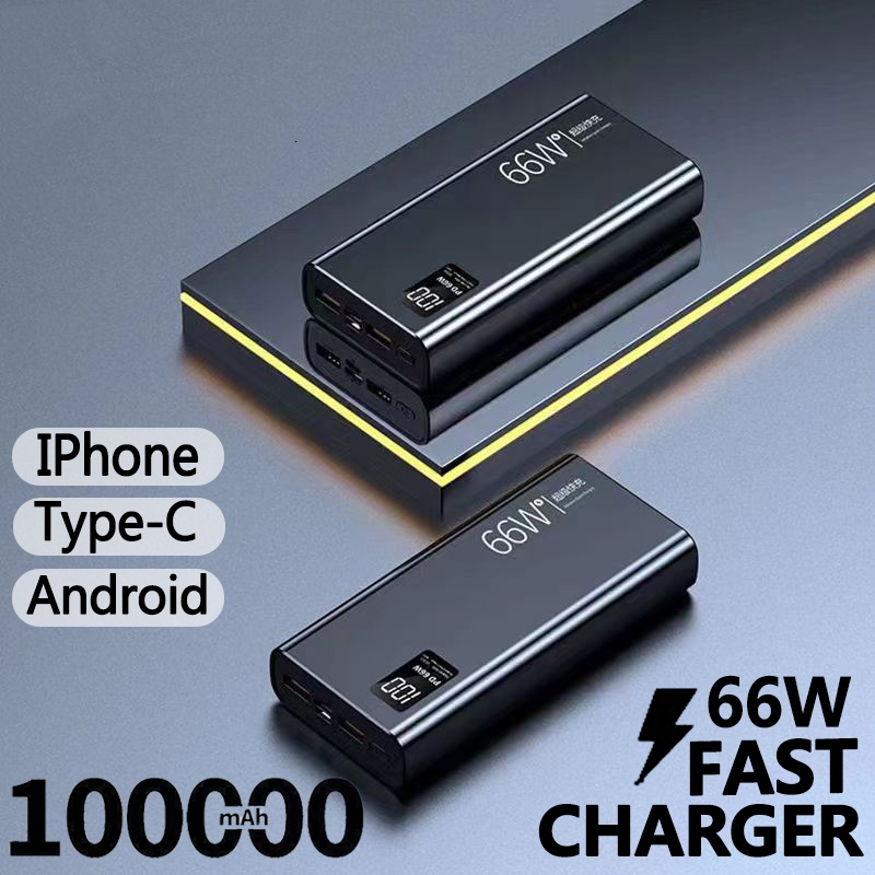 66W Fast charging powerbank power bank 100000mah original Easy to carry ...