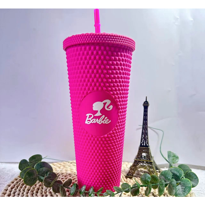 【READY STOCK】710ml Barbie Cup Bling Pink Tumbler Acrylic Cold Cup ...
