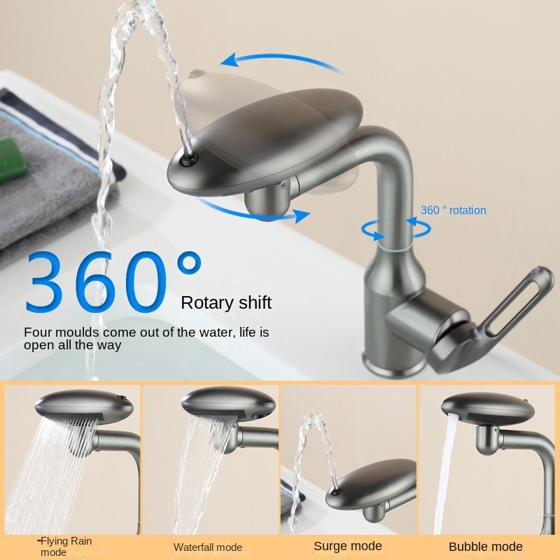 Flying saucer faucet four modes hot and cold water universally ...