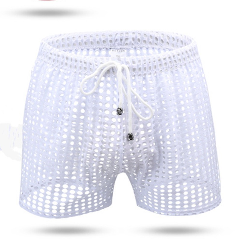 Man Mesh Boxers Sexy Men Loose Mesh Pants See Through Transparent Sleep ...