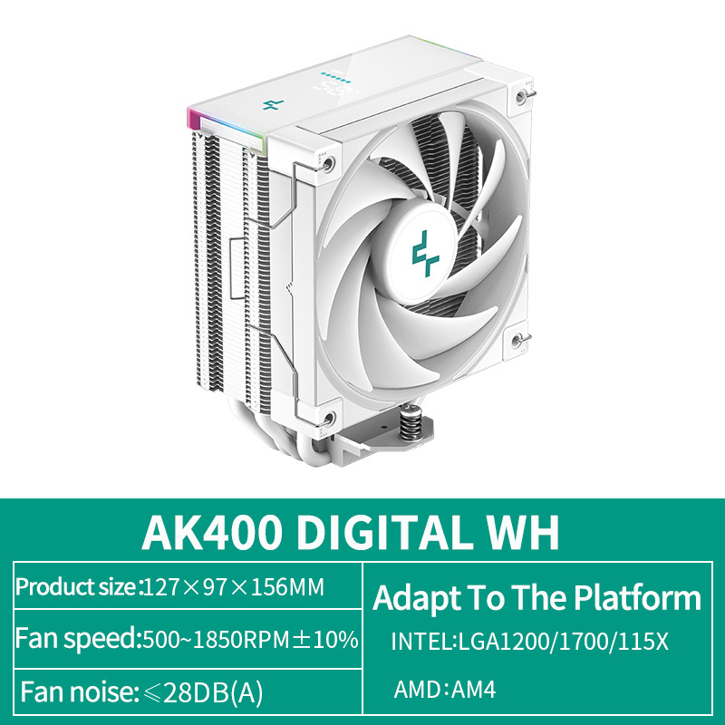 Deepcool AK400 Digital Pro / Digital / Standard / White / Zero Dark CPU Air Cooler 4 Heat Pipes ...