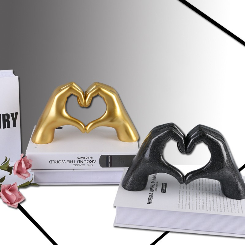 Hand Gesture Statues-Heart Shape Finger Statues Home Decor Modern Style ...