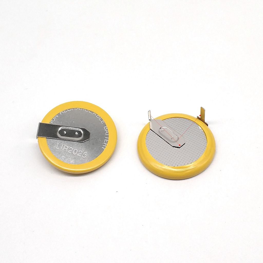 2pcs LIR2025 90 Degree Soldering Pin LIR2025 Battery 3.6V Button ...