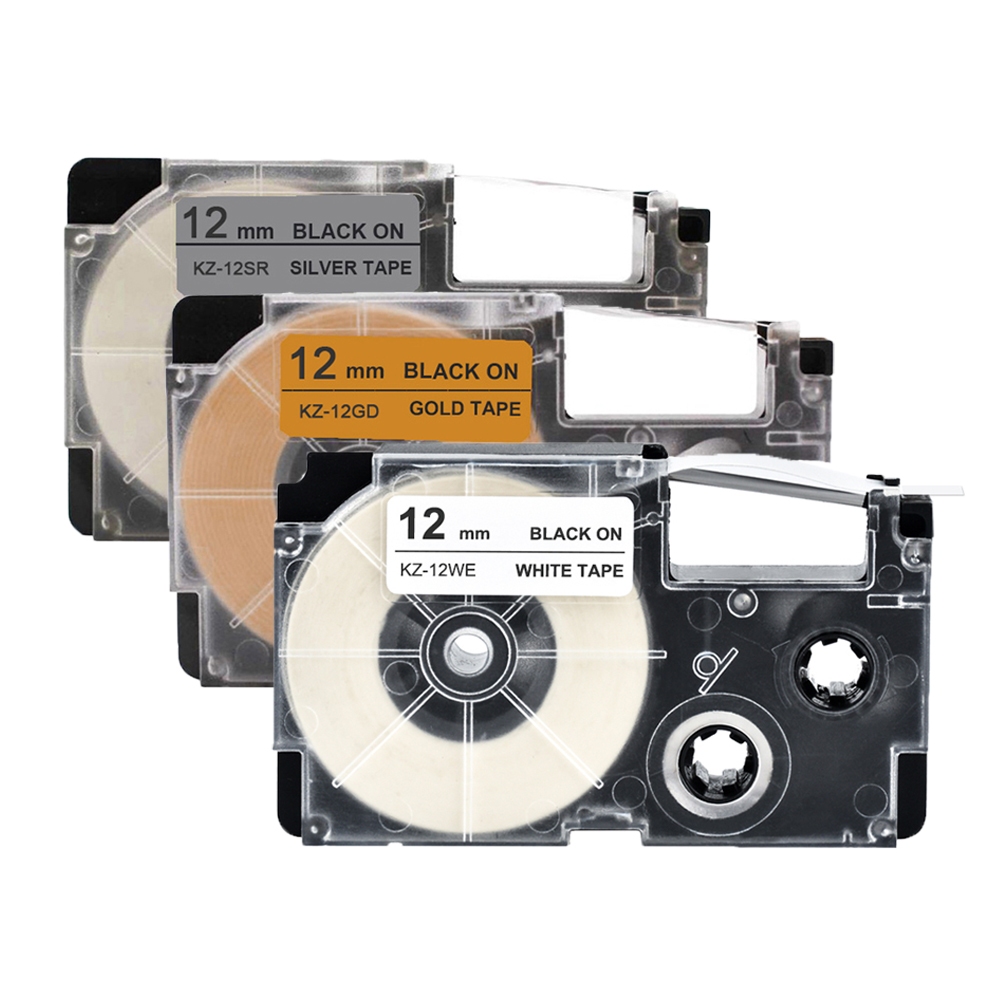 12mm Label Tape Cartridge XR12WE XR-12WE XR-12SR XR12GD label sticker ...