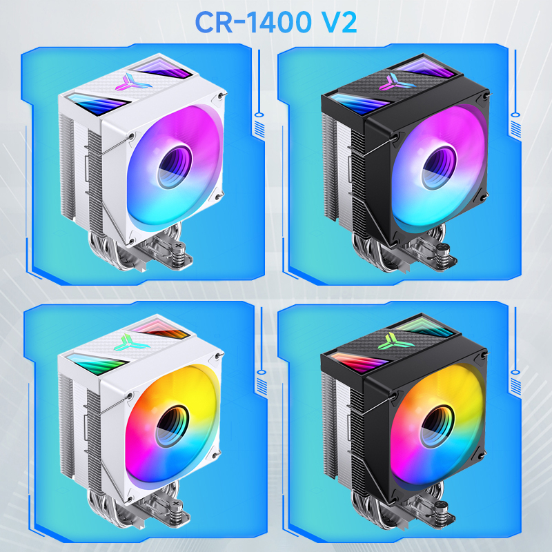 Jonsbo CR1400 V2 ARGB CPU Air Cooler White Black Color 4 Heat Pipes ...