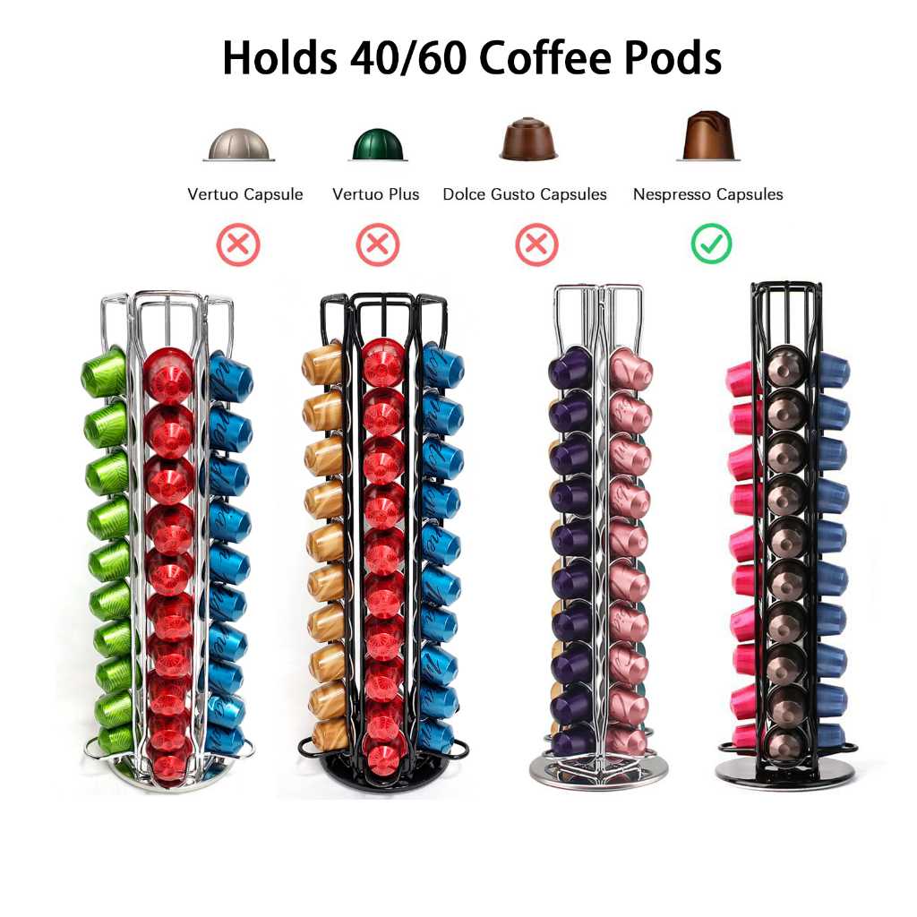 40/60PCS Nespresso Capsule Pod Holder Stand Rack Display Coffee ...