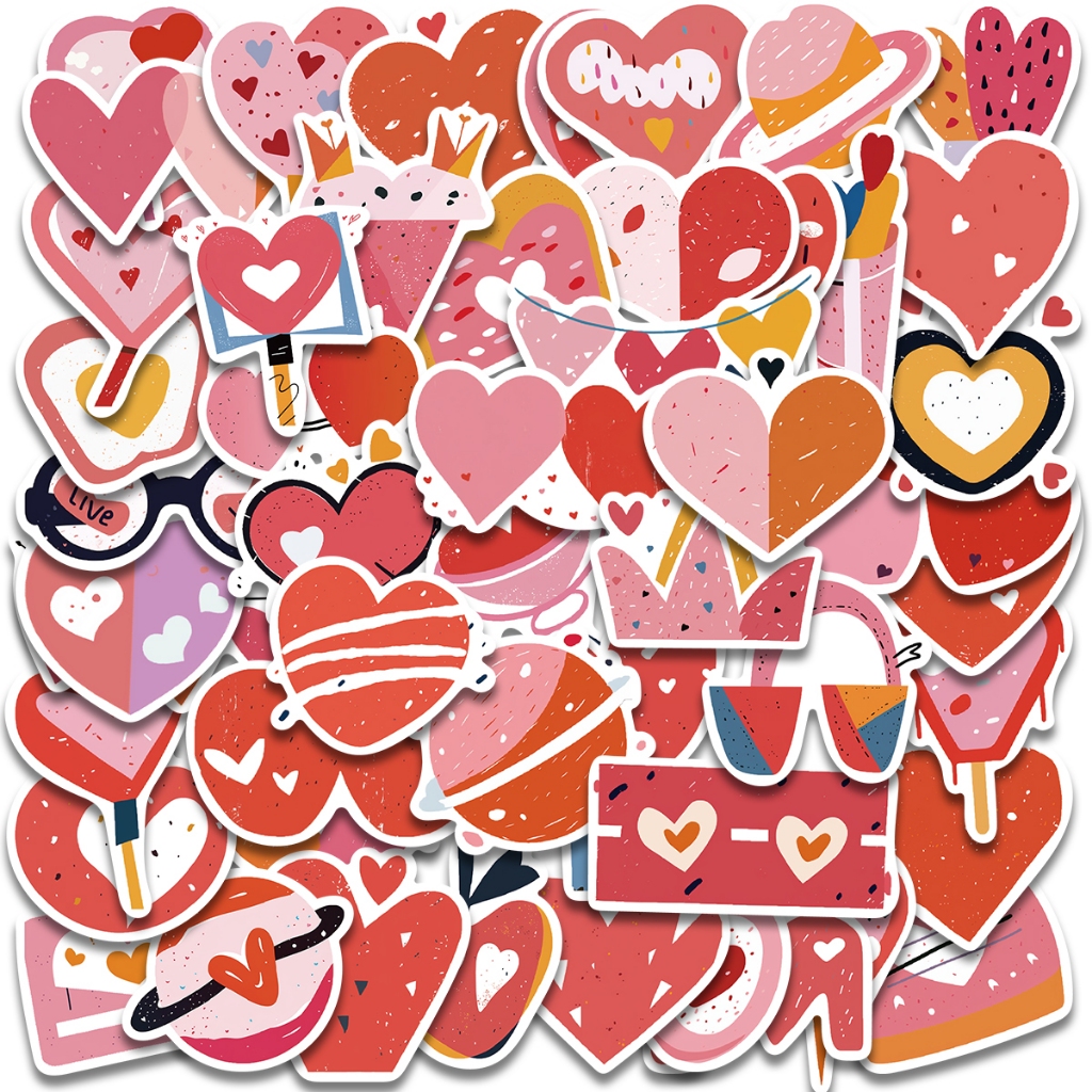 50 pcs Valentine's day love stickers Graffiti Cartoon Skateboard ...